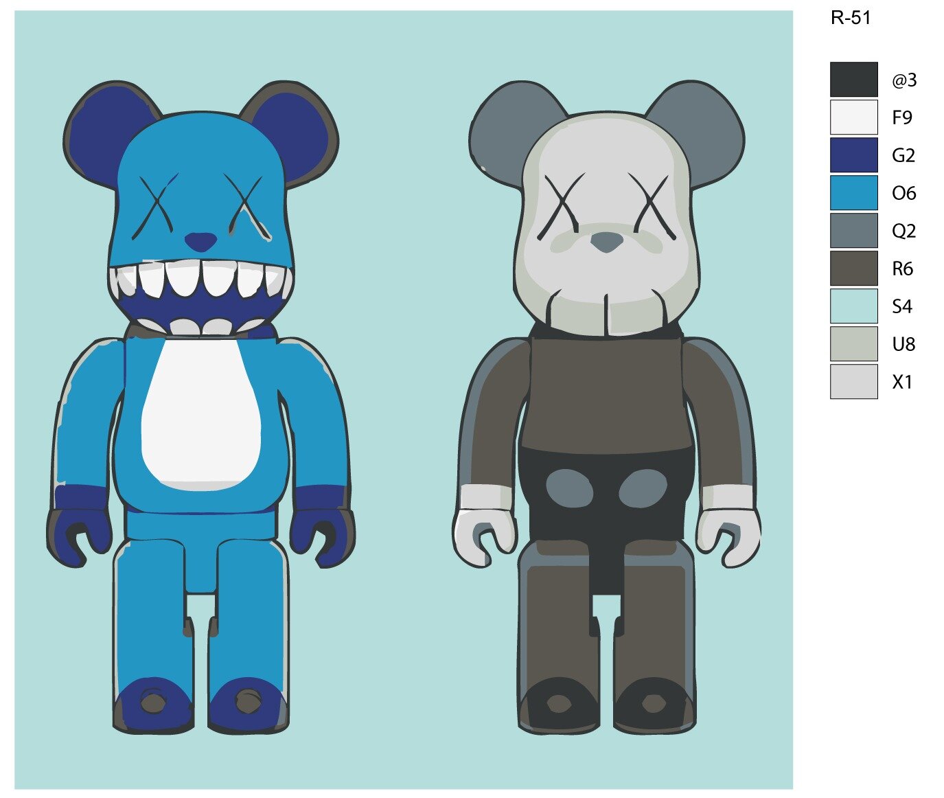 Картина по номерам BRUSHES-PAINTS "Bearbrick" R-51 80x80 см