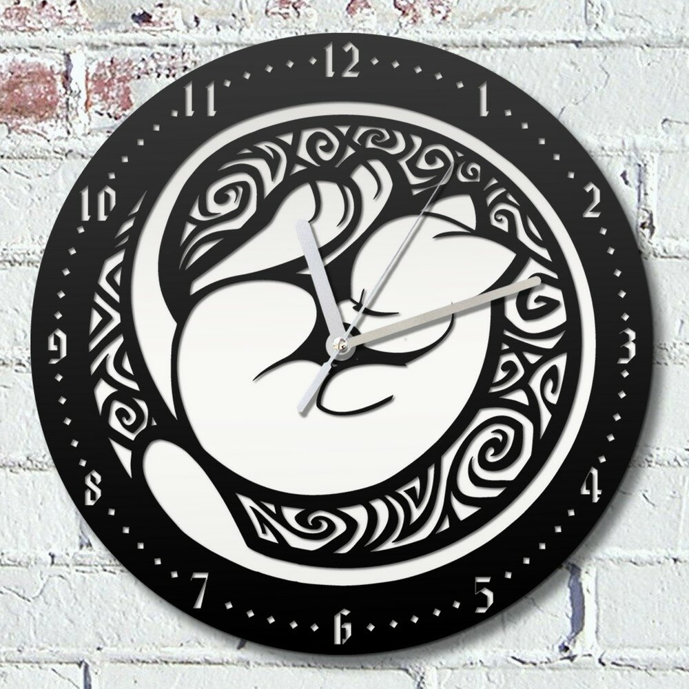 Настенные деревянные бесшумные часы аниме покемон (мьюту, пикачу, сквиртл, бульбазавр) - 5053