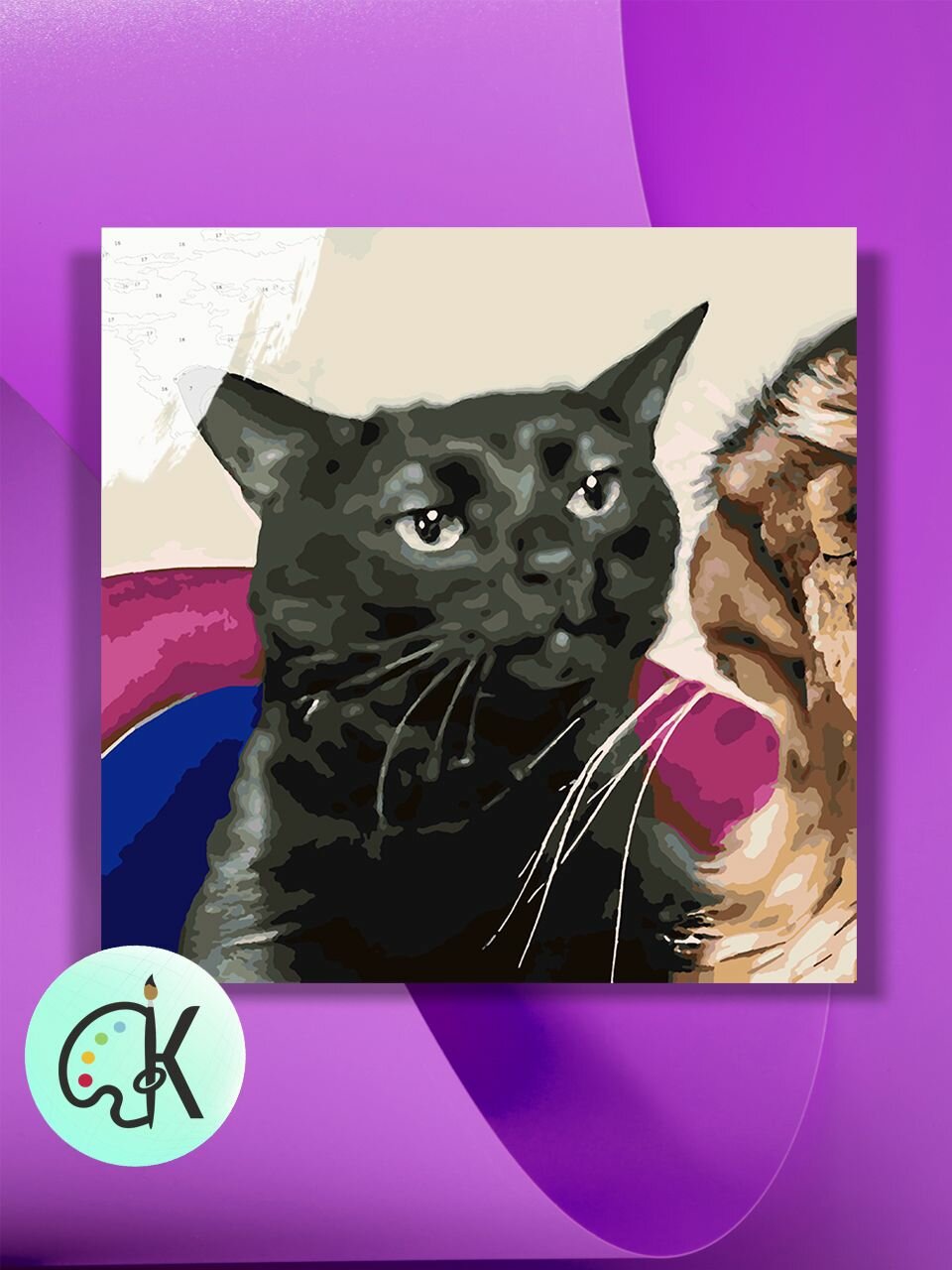Картина по номерам на холсте Кот Мем 4, 40 х 40 см