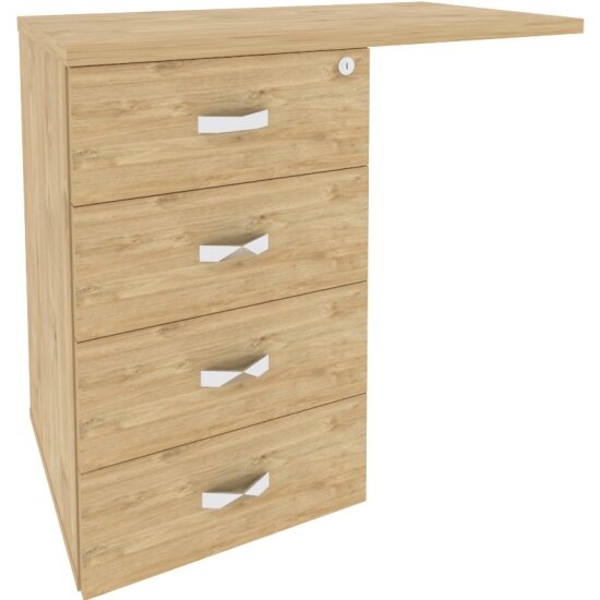 Тумба Riva CHAIR приставная (универсальная л/пр) O. TPU-4 Тиквуд светлый 842*460*750 Onix