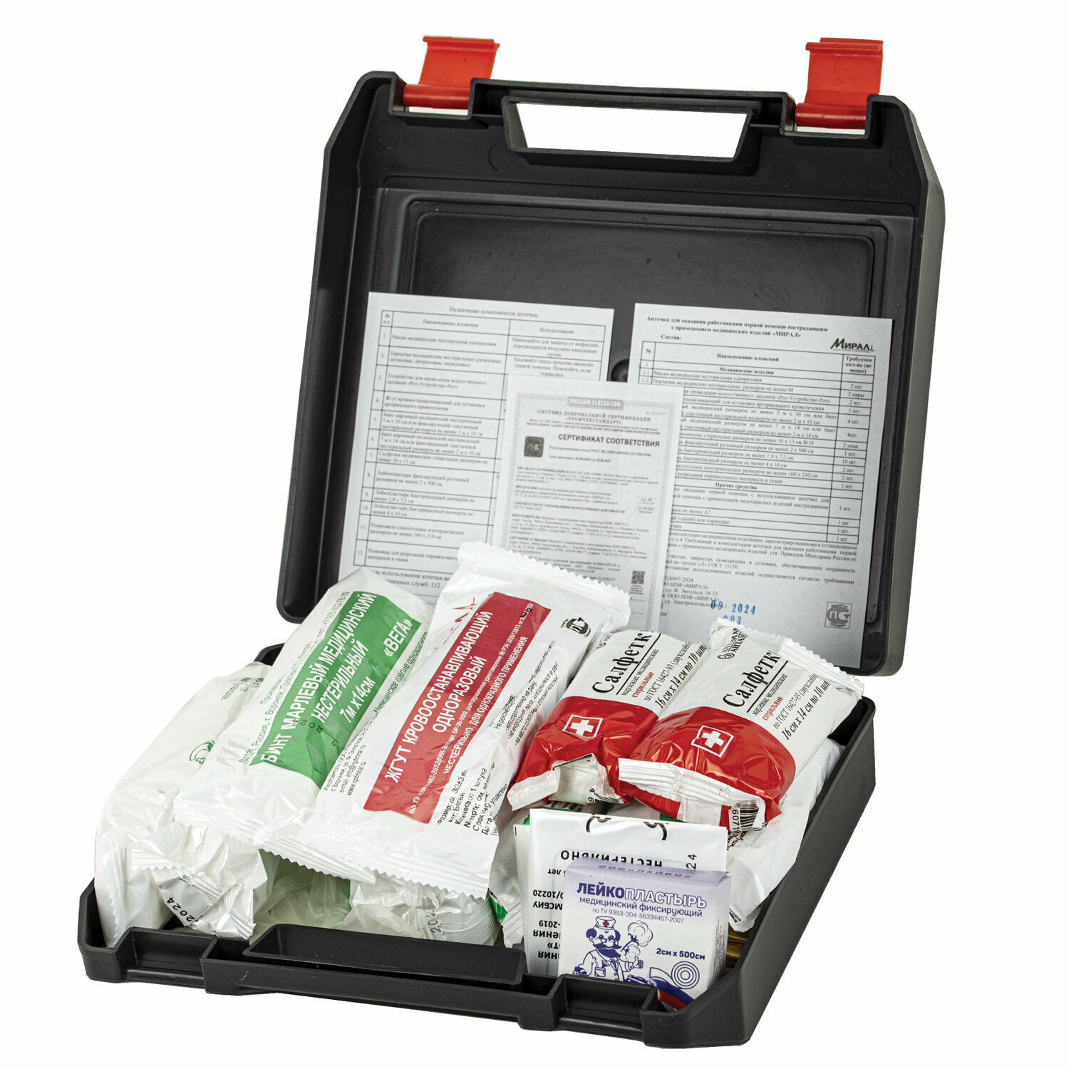 Аптечка первой помощи работникам, по приказу №262н, мирал, пластиковый кейс, арпф-н
