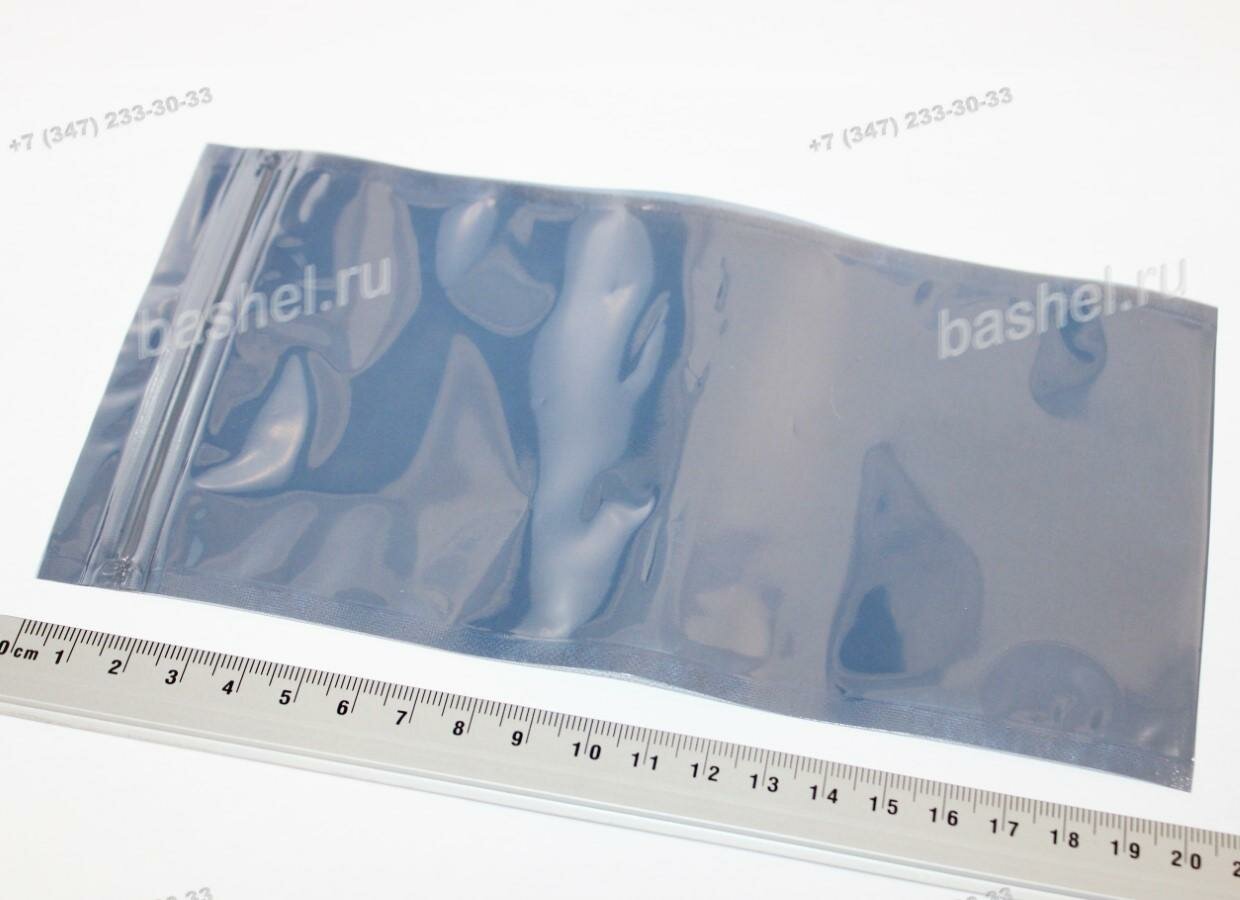 АП 102x203мм zip, Антистатический пакет, RUiCHi, металлизированный, полупрозрачный, с замком-защёлкой Zip-Lock