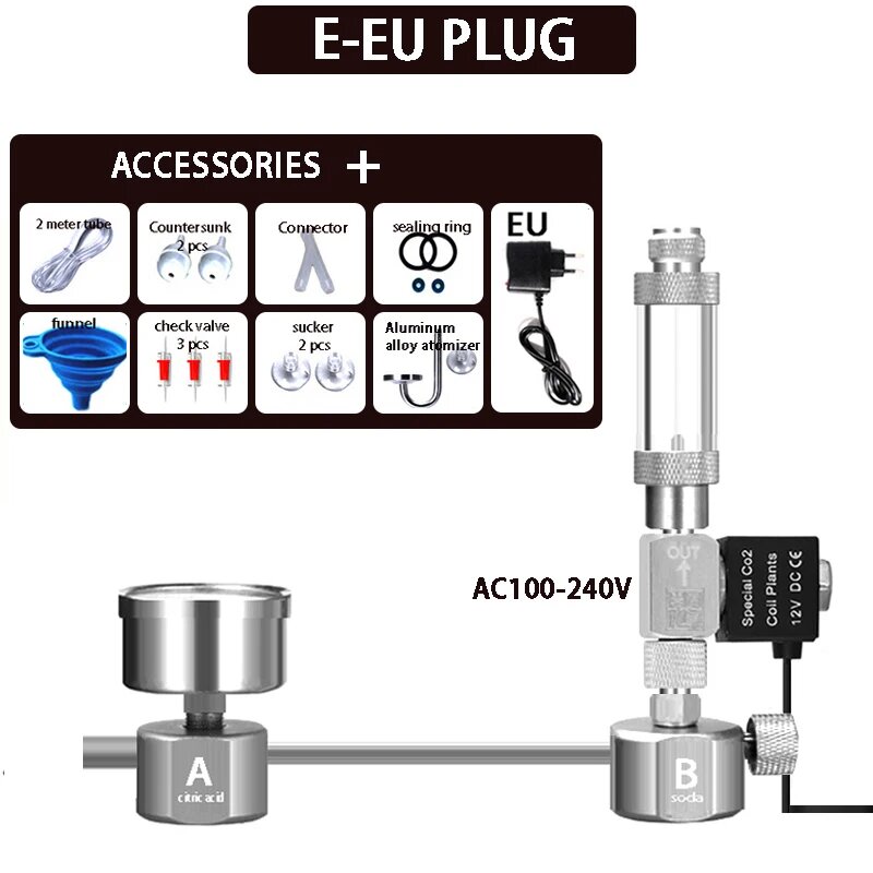 ZRDR Система генератора CO2 для аквариума, E-EU plug
