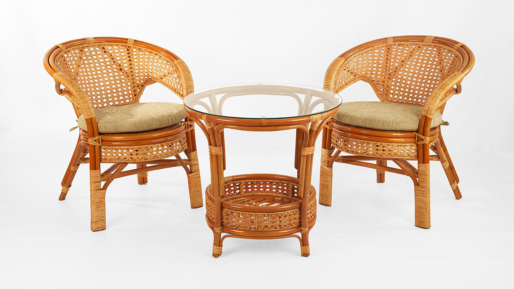 Комплект 02/15 Пеланги из натурального ротанга, цвет коньяк