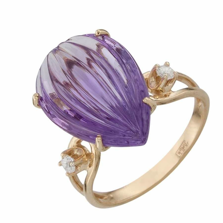 Кольцо ALORIS, красное золото, 585 проба, аметист