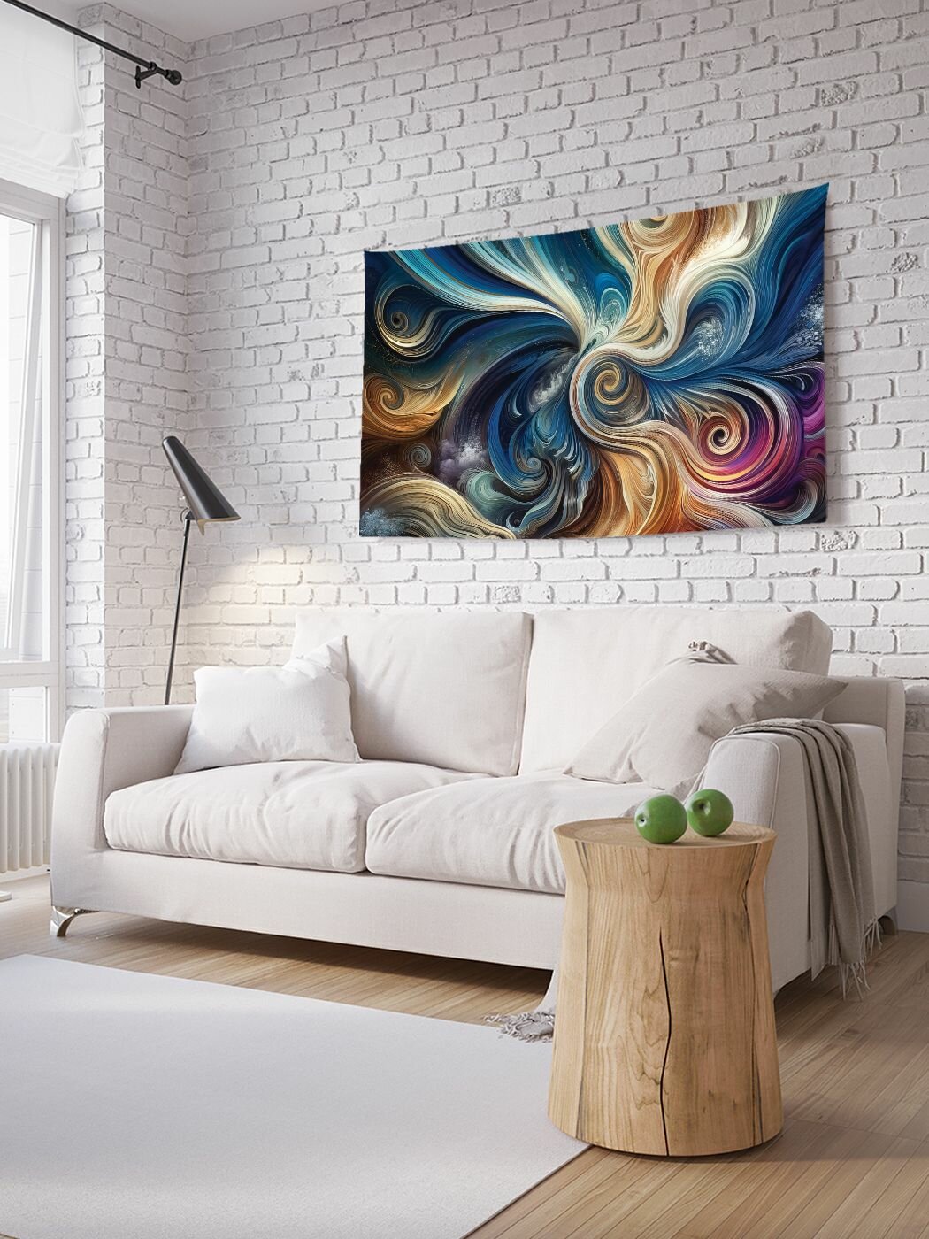 Постер на стену тканевый горизонтальный "Разводы краской", 100х150 см, JoyArty