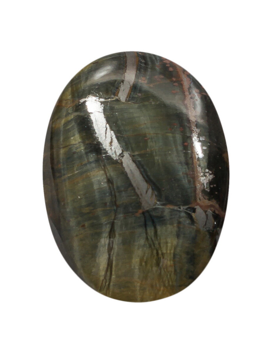 Кабошон Соколиный глаз 39х29х5 мм.