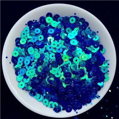 Плоские круглые ПВХ пайетки isequins 3 мм 4 мм 5 мм 6 мм Бирюзовый, 4mm 2000pcs 10g, AB Dark Blue