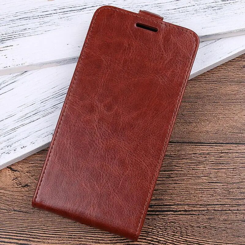 Роскошный кожаный вертикальный флип-чехол для iPhone 16 15 14 12 Mini 13 Brown, For iPhone 12 Mini