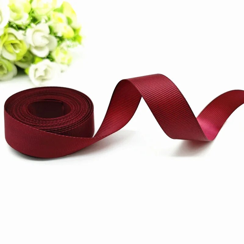 Лента репсовая LXGSMBENTENG 5 ярдов 6, 10, 15, 20, 25, 40, 50 мм Бордовый, Wine Red, 10mm