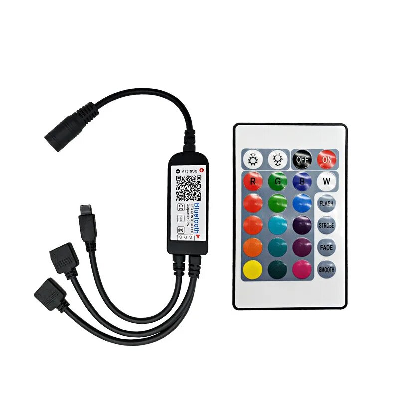 24 клавиши Bluetooth-совместимый беспроводной ИК-контроллер для DC5V-24V RGB светодиодная лента, приложение, дистанционное управление, регулируемая яркость