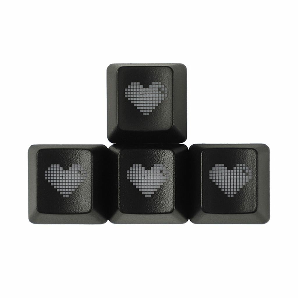 Прозрачная пиксельная клавиатура love keycap из АБС-пластика-черный-клавиши со стрелками