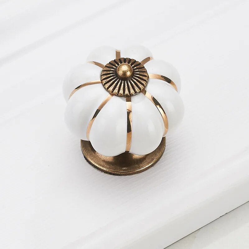 Ручки для шкафов NAIERDI керамические тыквенные White