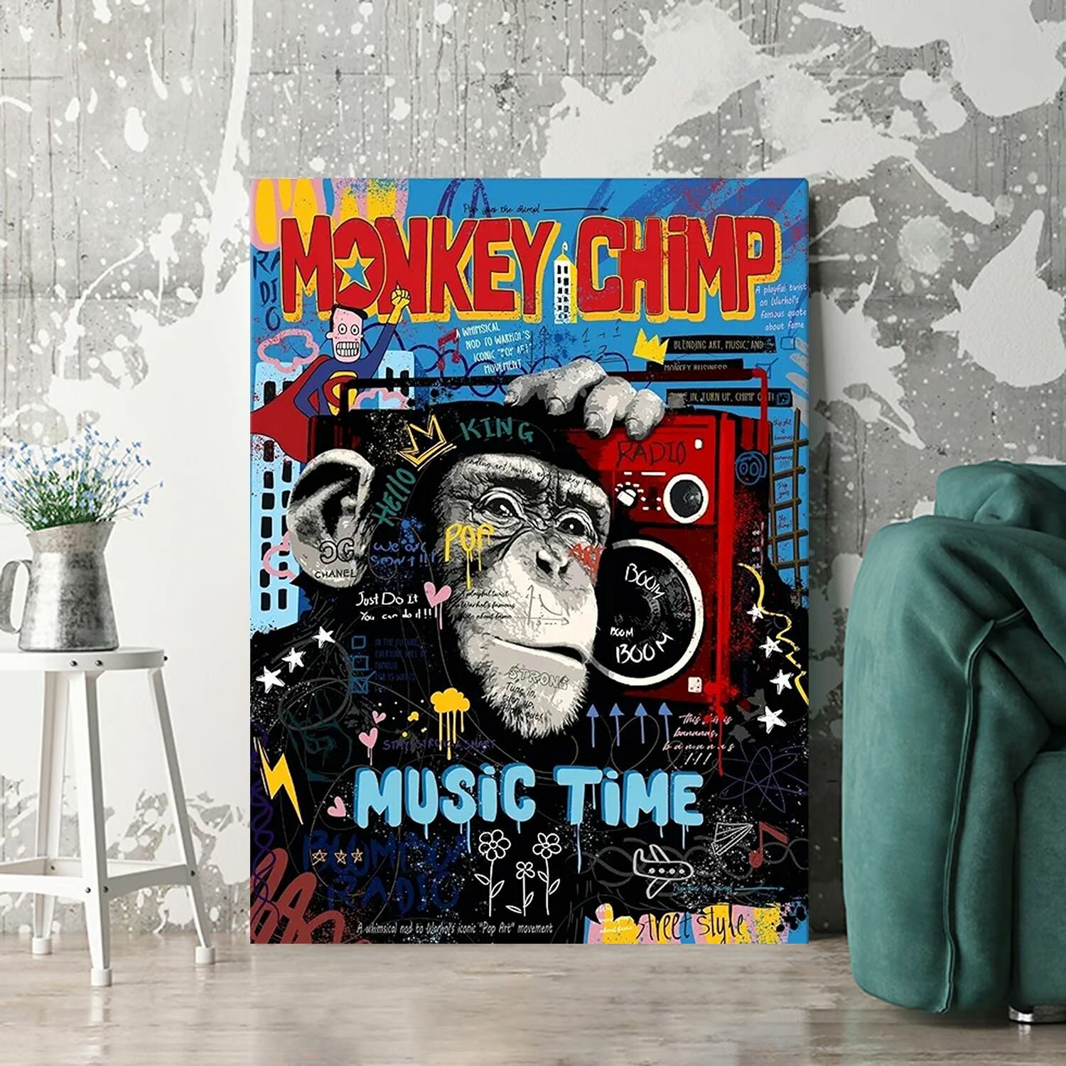 Картина на стену граффити, уличное искусство, 40х60 см.