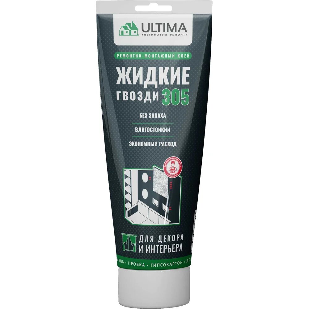 Клей для декора и интерьера Ultima 305 акрил, тюбик, белый 300г VADHES30525