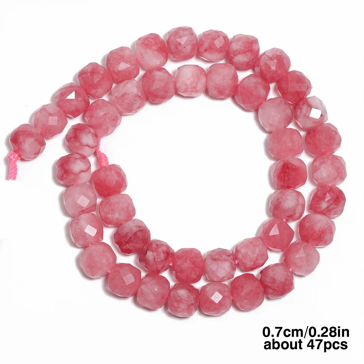 Квадратные бусины из аметиста, морганита и турмалина Розовый, 7x7mm about 22pcs, Pink angelite