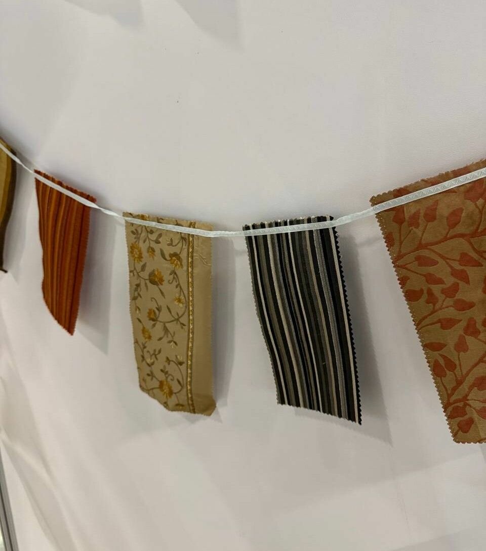 Флажки из ткани, текстильная гирлянда - растяжка из премиальных интерьерных тканей, Lala Talyshkhanova, коричневые