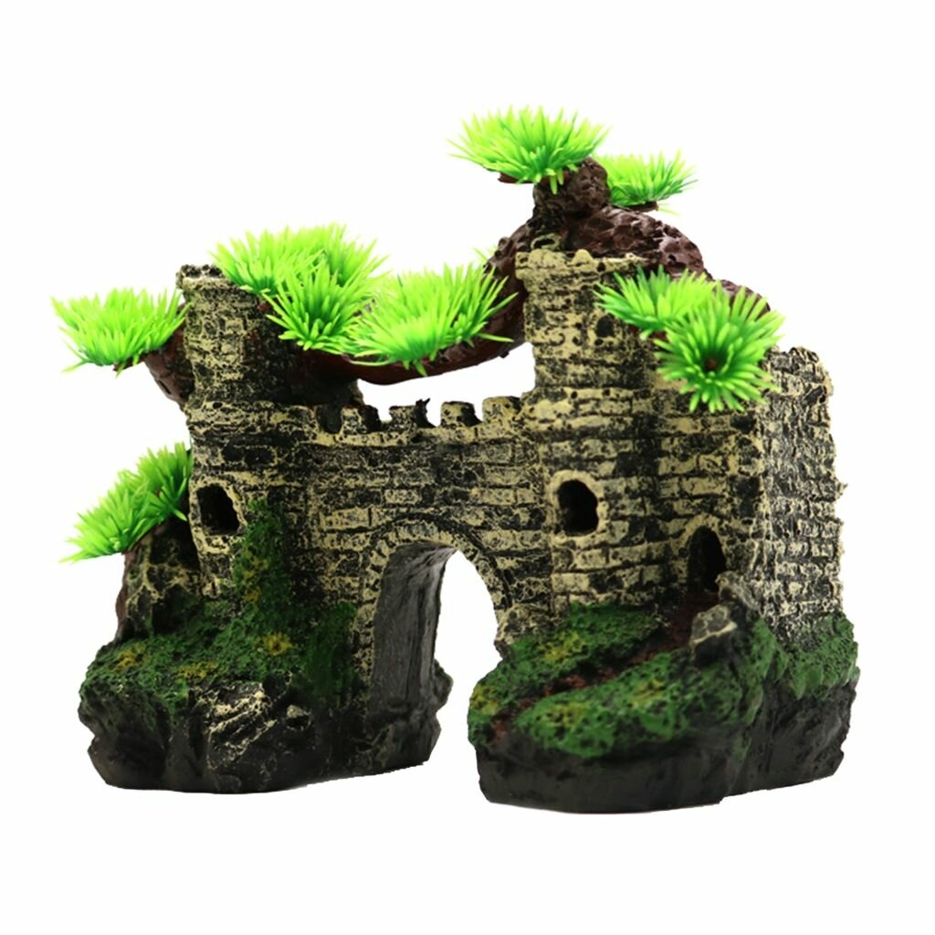 (1шт) Аквариумный аквариум с рыбками, озеленяющий ретро-замок