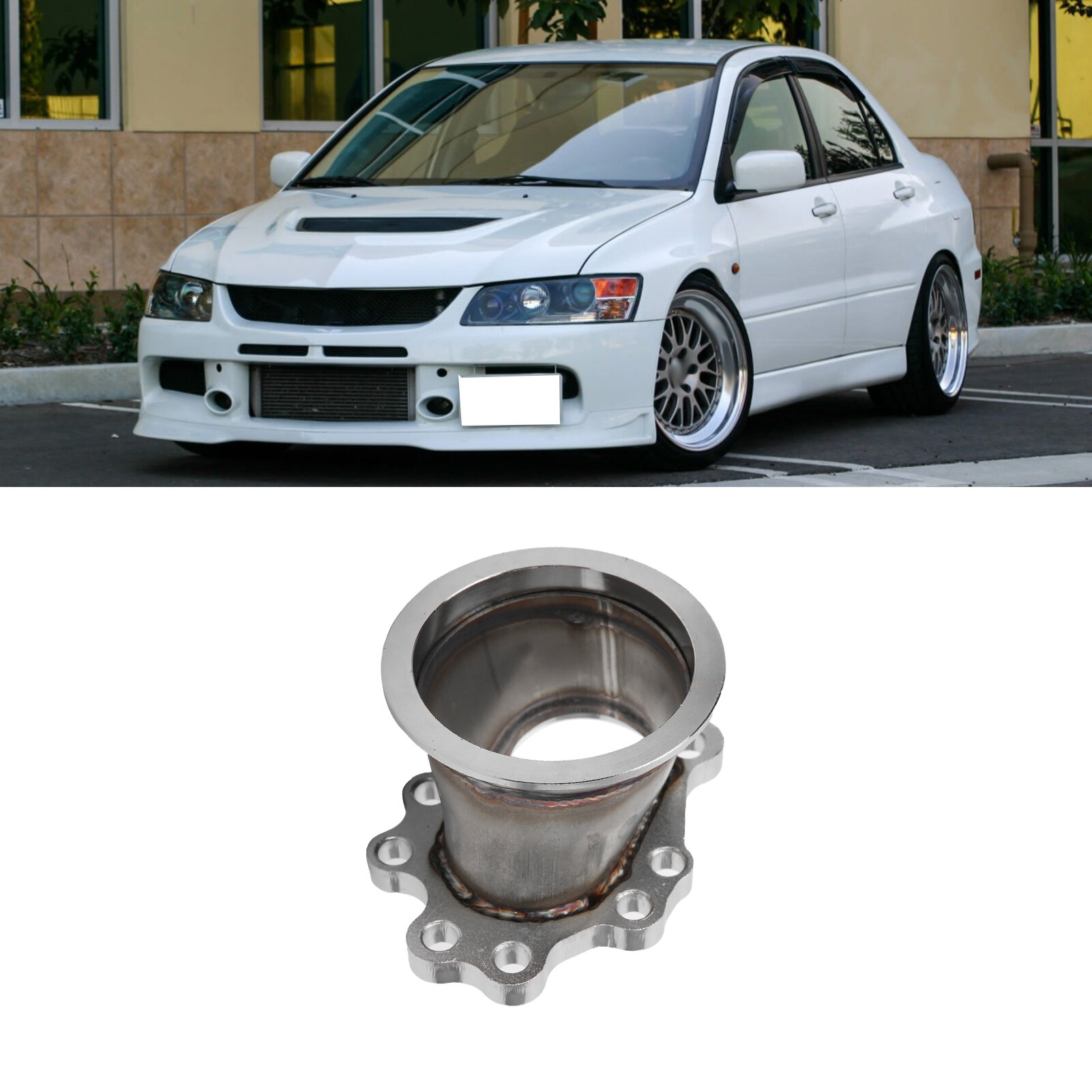 Фланец-адаптер для автомобильного турбокомпрессора, 8 болтов, 3 дюйма, нержавеющая сталь, замена для Garrett GT25/GT28/T25/T28