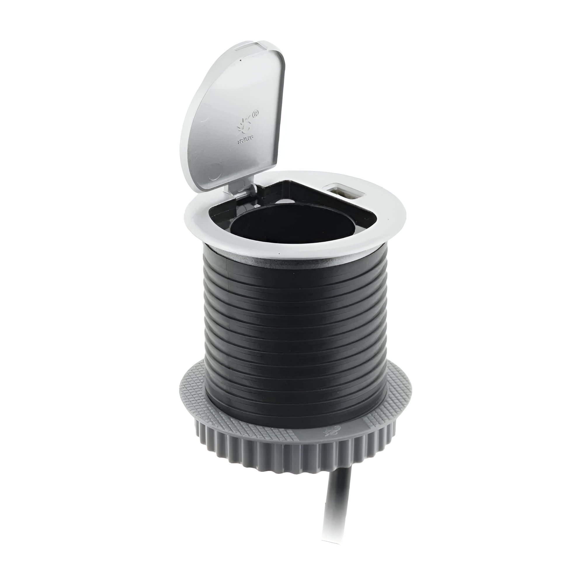 Выдвижная розетка, в столешницу, в стол, для кухни, скрытая, блок выдвижной вертикальный Pop Up, на 1 евро и 1 USB