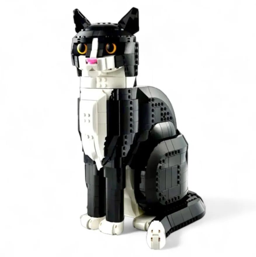 Конструктор Кот в смокинге чёрно-белый 1710 деталей ( большой набор / подарок на новый год для детей и взрослых )