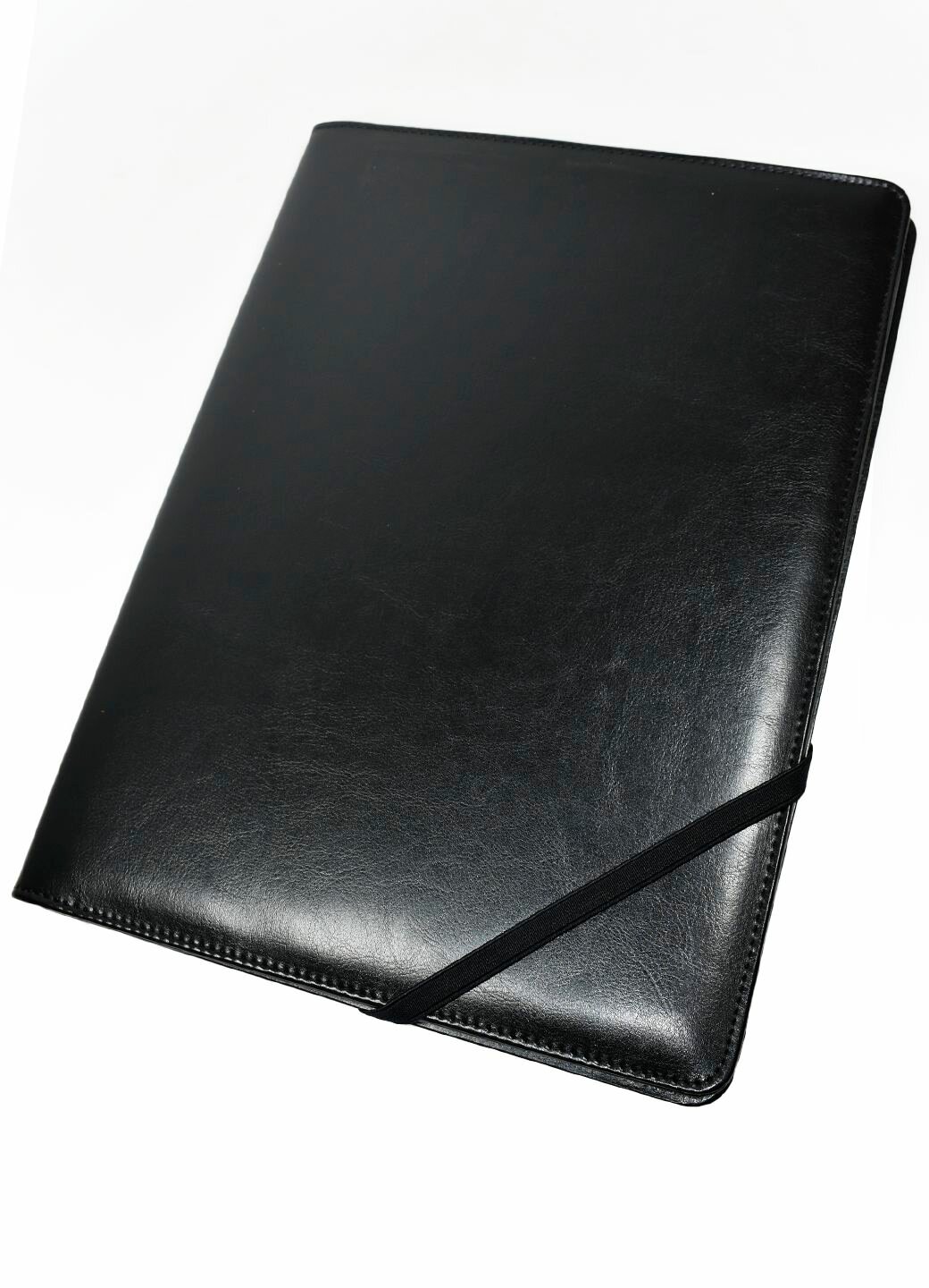 Папка - планшет из экокожи на резинке с зажим для бумаг