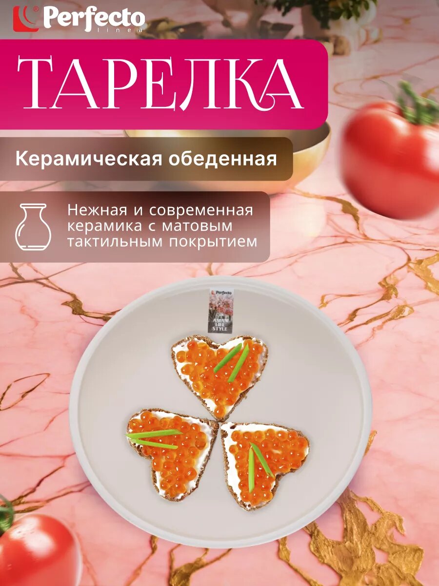 Тарелка керамическая обеденная PERFECTO LINEA Asian белый (17-112650)