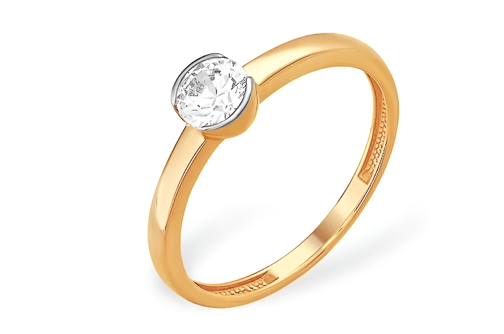 Перстень, красное золото, 585 проба, кристаллы Swarovski, фианит