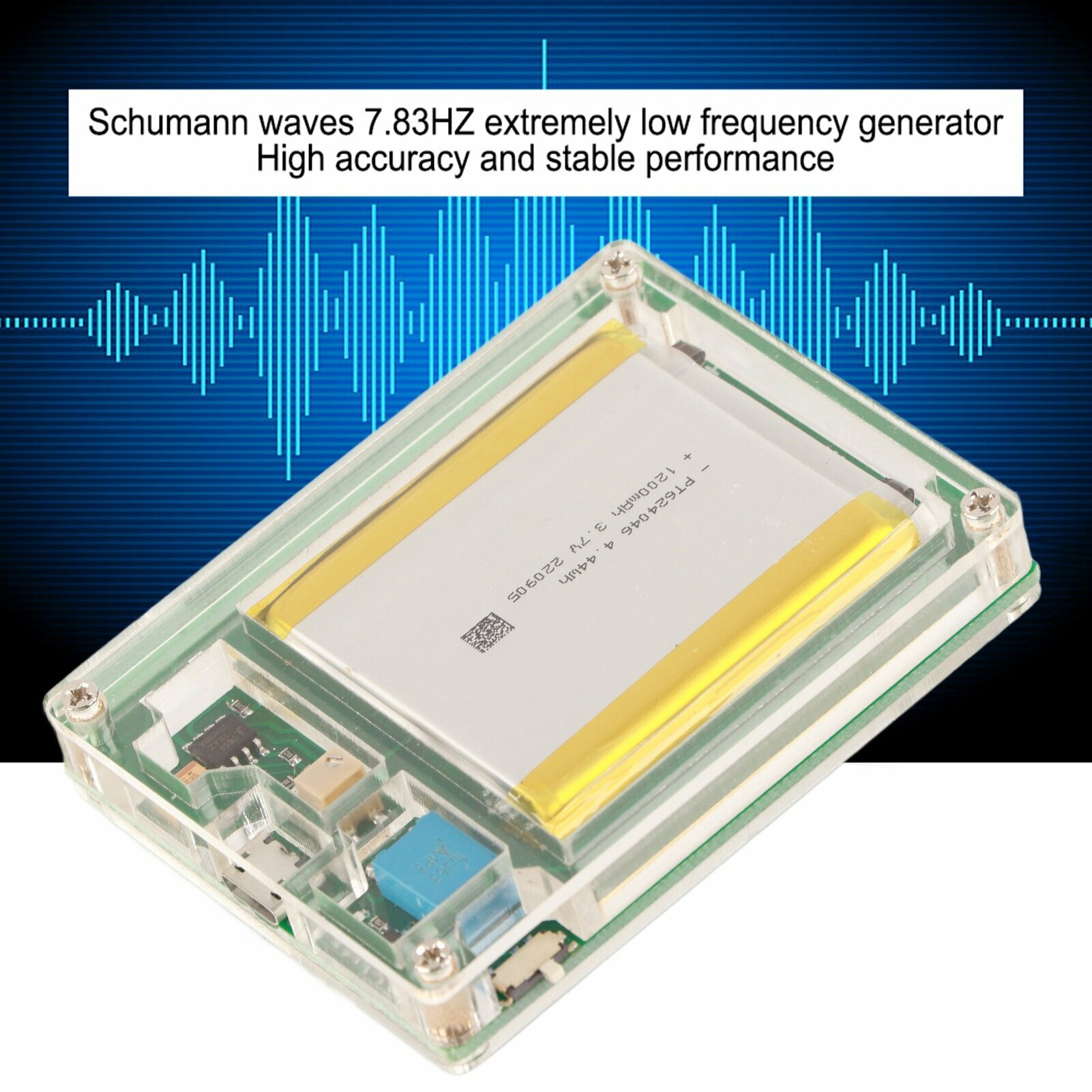 Сверхнизкочастотный генератор импульсов Волны Шумана Улучшение звука Малый перезаряжаемый