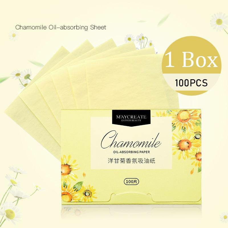 Матирующие салфетки для лица (100 шт) для всех типов кожи с ароматом ромашки