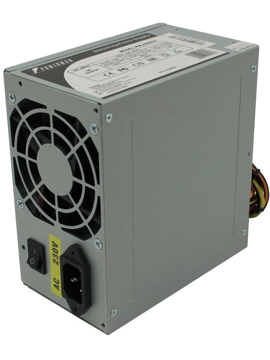 Блок питания ATX Powerman PM-400ATX 6106507 400W, 80mm fan, серый