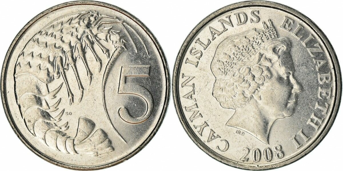 Каймановы острова 5 центов, 1999 - 2022 Креветка UNC