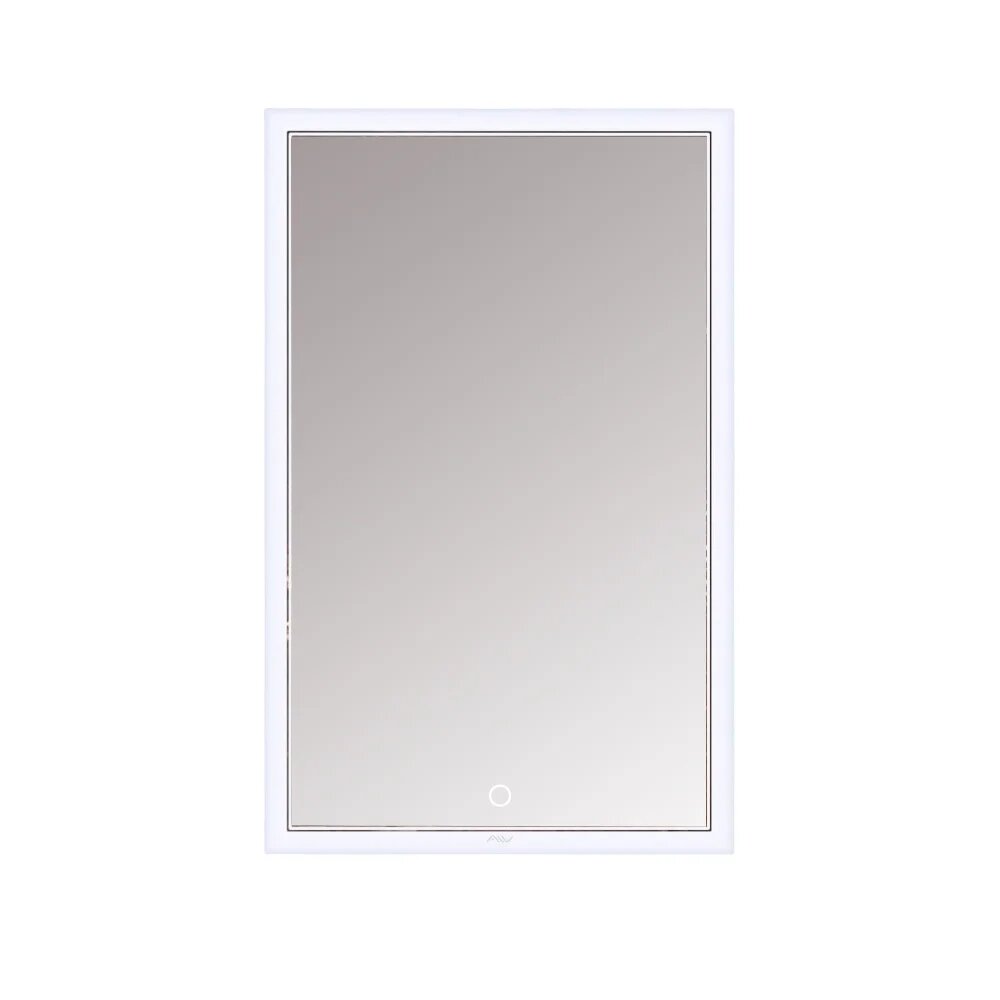 Зеркало Alavann Emma 50x80 со светодиодной подсветкой, 50 см, с сенсорным управлением, белое, пластиковое, в современном стиле
