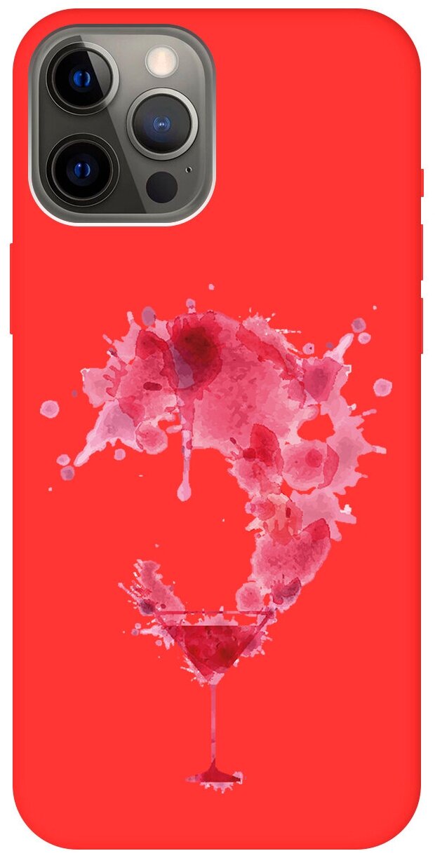 Силиконовый чехол на Apple iPhone 12 Pro Max / Эпл Айфон 12 Про Макс с рисунком "Cocktail Splash" Soft Touch красный