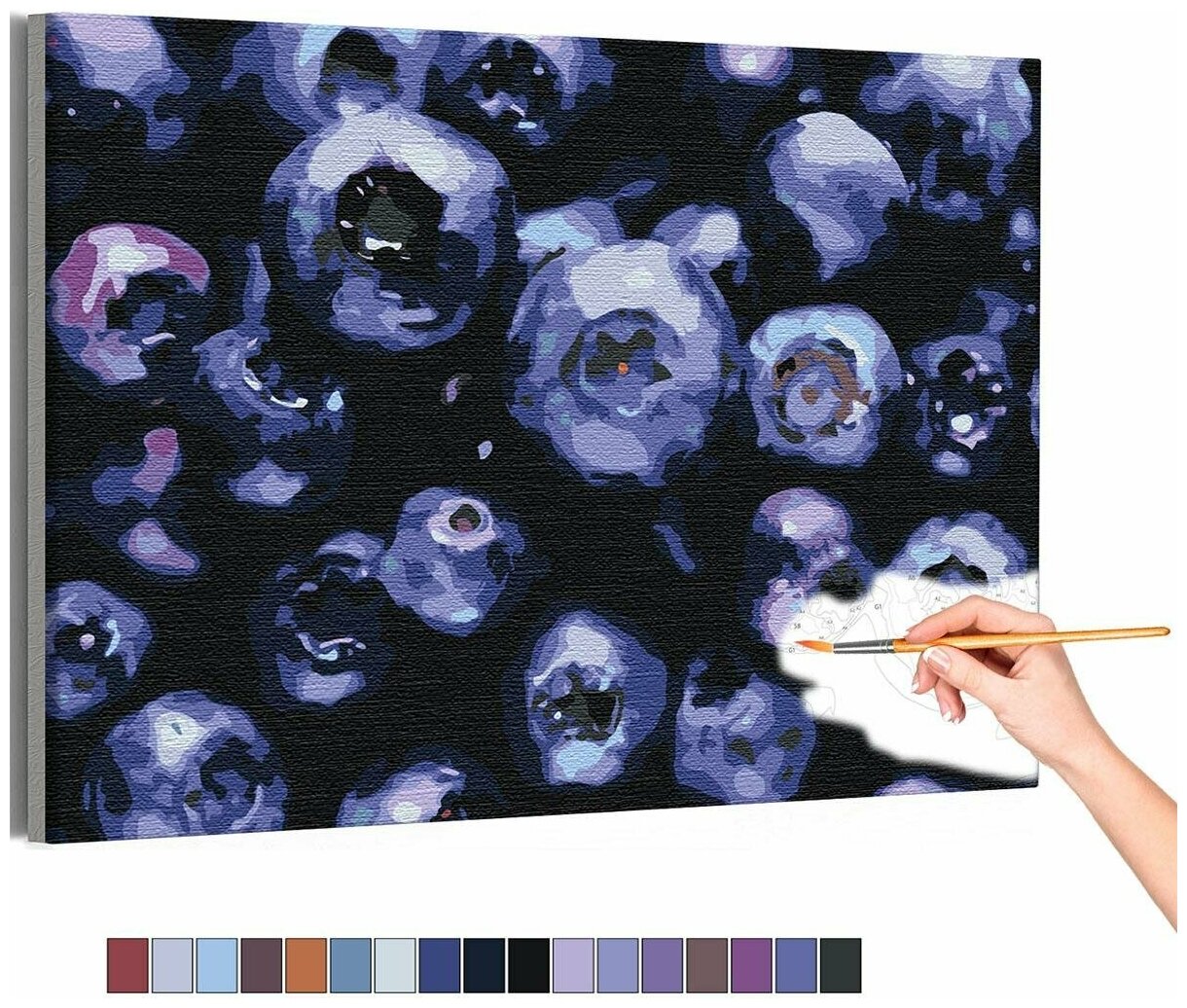 Черника Раскраска картина по номерам на холсте