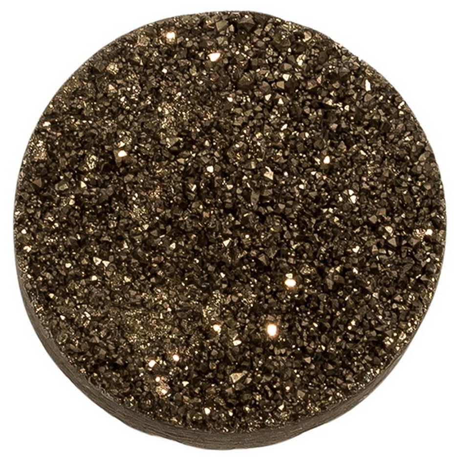 Кабошон из Кварца Titanium (щетка), круглый, размер 25 мм, цвет мокрый асфальт, вес 8 грамм