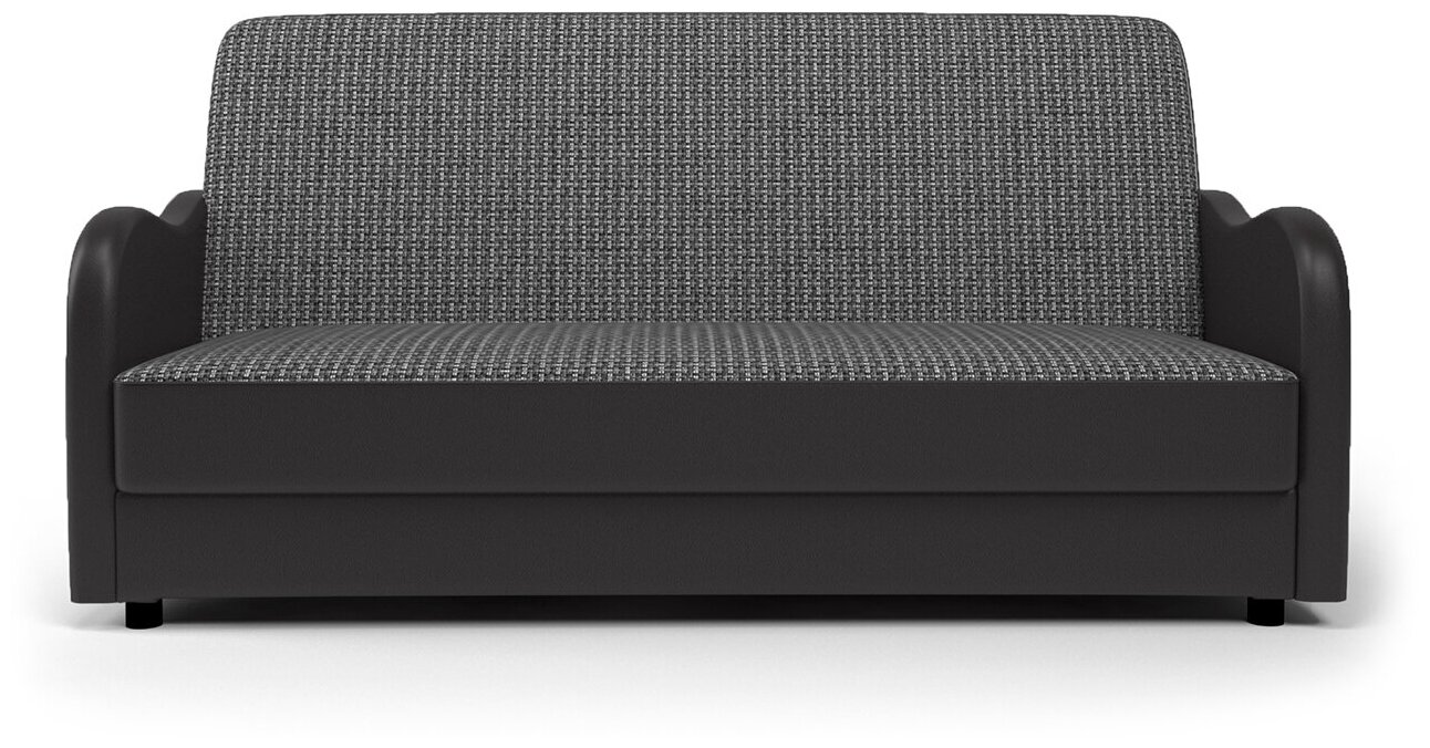 Диван-кровать книжка Классика В 120 серый велюр и экокожа шоколад