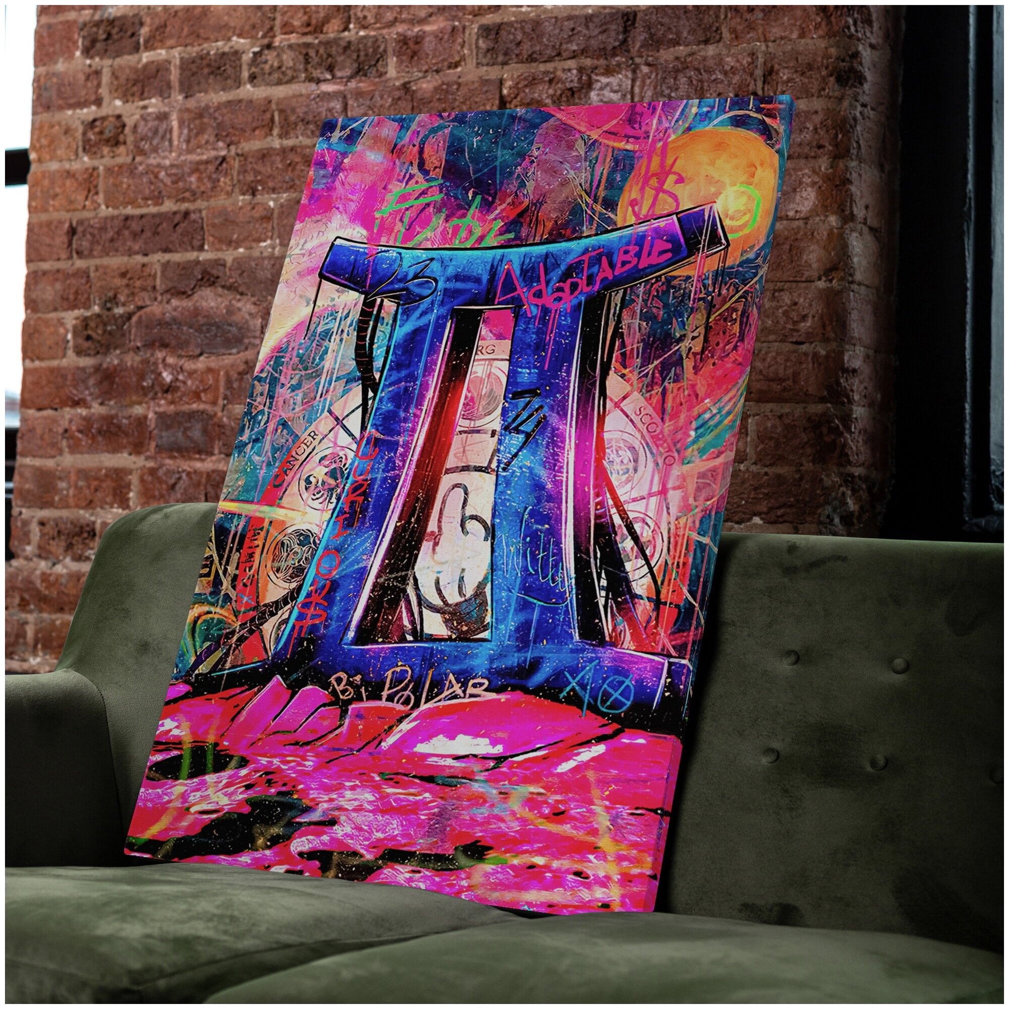 Картина на холсте "Знак зодиака - Близнецы" для интерьера дома и офиса / Постеры / Астрология / Звезды / Гороскоп