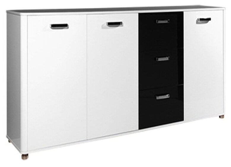 Комод Михаил люкс-19 глянец МДФ Черный для одежды 160*90*51