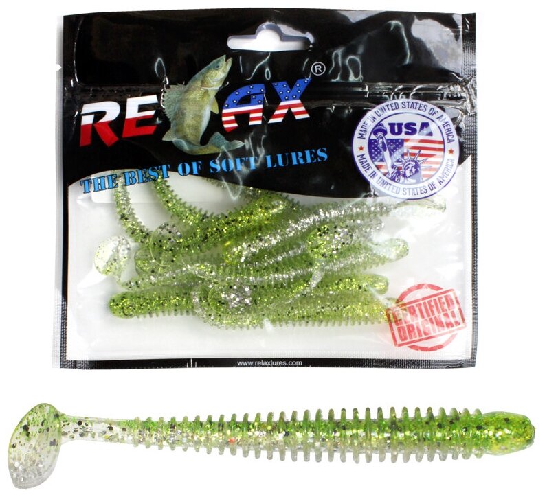 Силиконовая приманка для рыбалки Relax Texas 4" 10cm 4.1g цвет L252 10шт