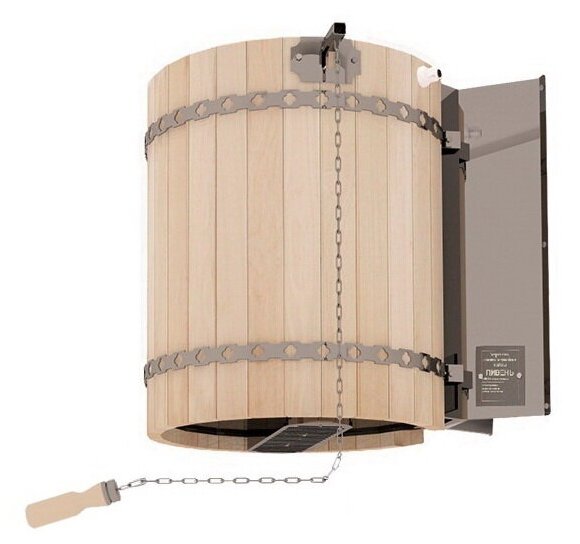 Обливное устройство Ливень 50 л (из нержавеющей стали, обшивка сосна)