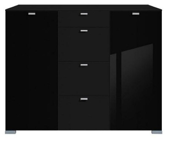 Комод Михаил люкс-10 глянец МДФ Черный для одежды 120*90*51