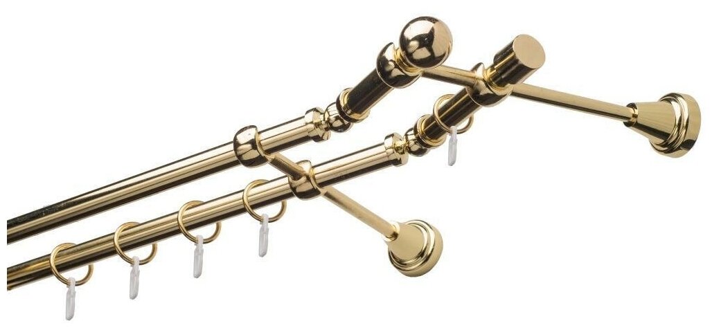 Карниз для штор 2,8 метра AICITY16 шар на угловое окно 21 золото глянец