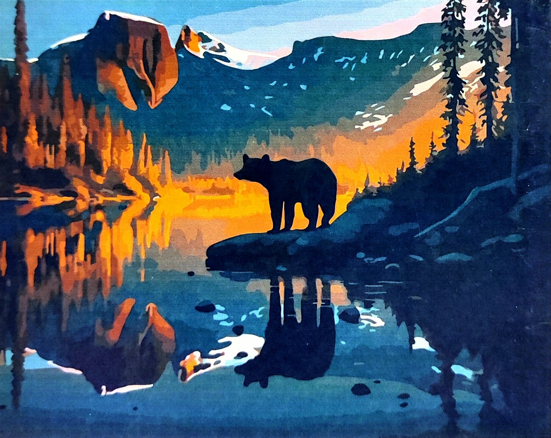 Картина Paintboy "Зимний горный пейзаж", холст, 40 см x 50см, 24 цвета