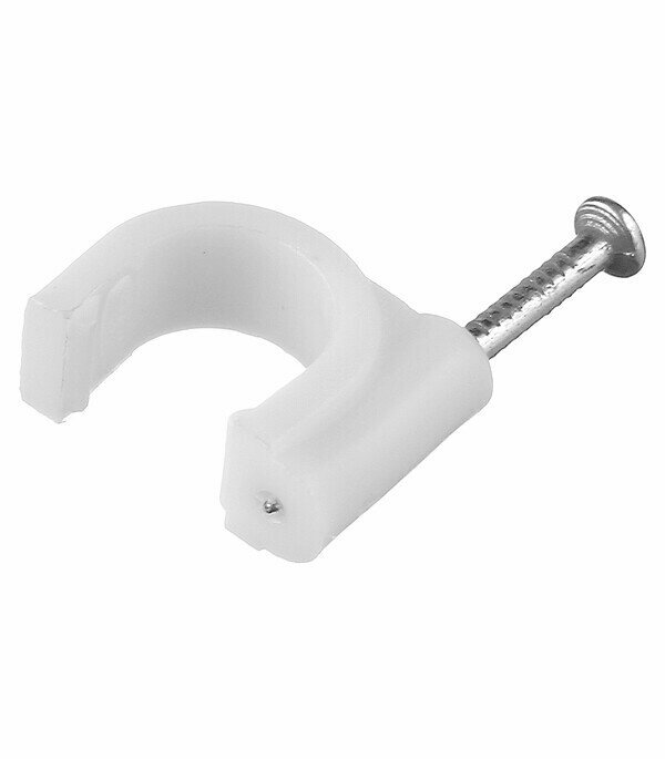 Скобы для крепления кабеля круглые Rexant 10 мм полиэтиленовые белые (50 шт.) (07-4010) Rexant 39008/07-4010