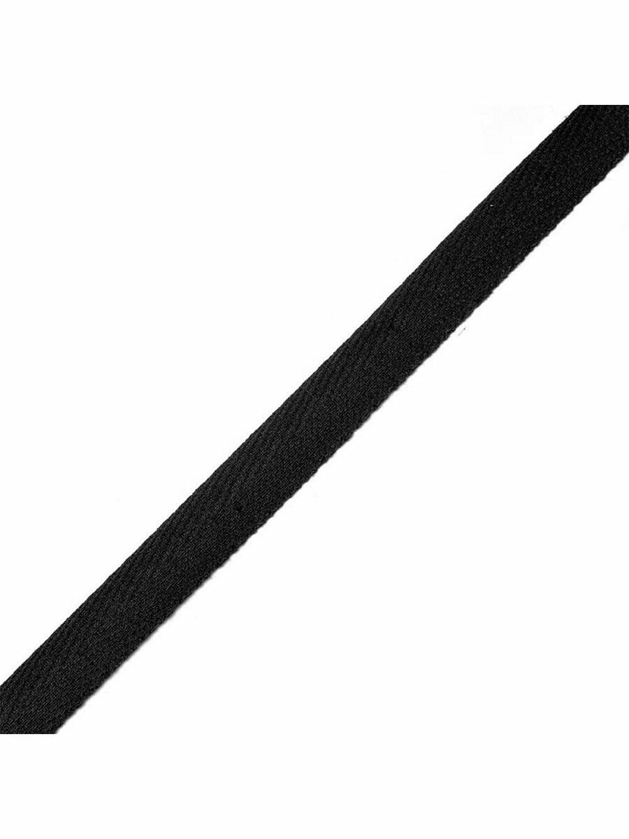 Тесьма киперная черная 100 % хлопок 10 мм - 5 м