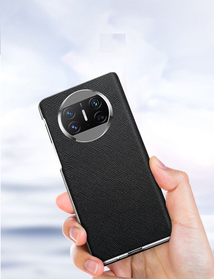 Чехол MyPads для Huawei Mate X3 из искусственной кожи с антискользящим дизайном, черный