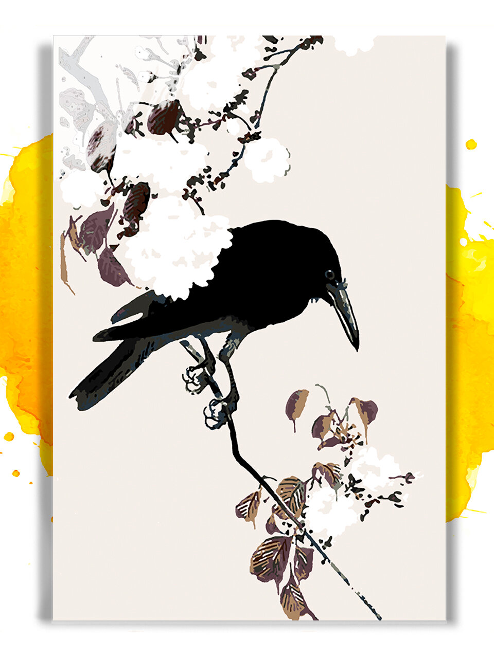 Картина по номерам на холсте Черный ворон Восток, 40 х 60 см