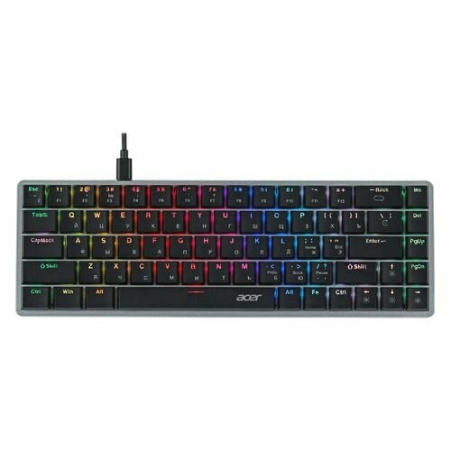 Клавиатура Acer OKW302, USB, серебристый [zl. kbdcc.01c]