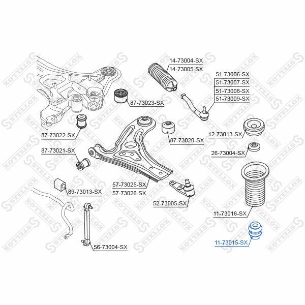 Буфер, амортизация, STELLOX 11-73015-SX (1 шт.)